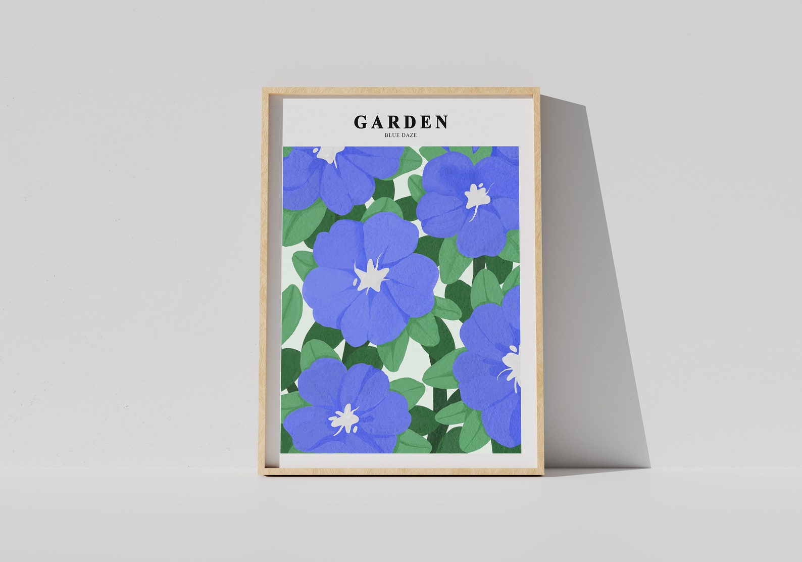 Large Blue Daze Flower Printable Wall Art Vintage Floral Wall - Etsy