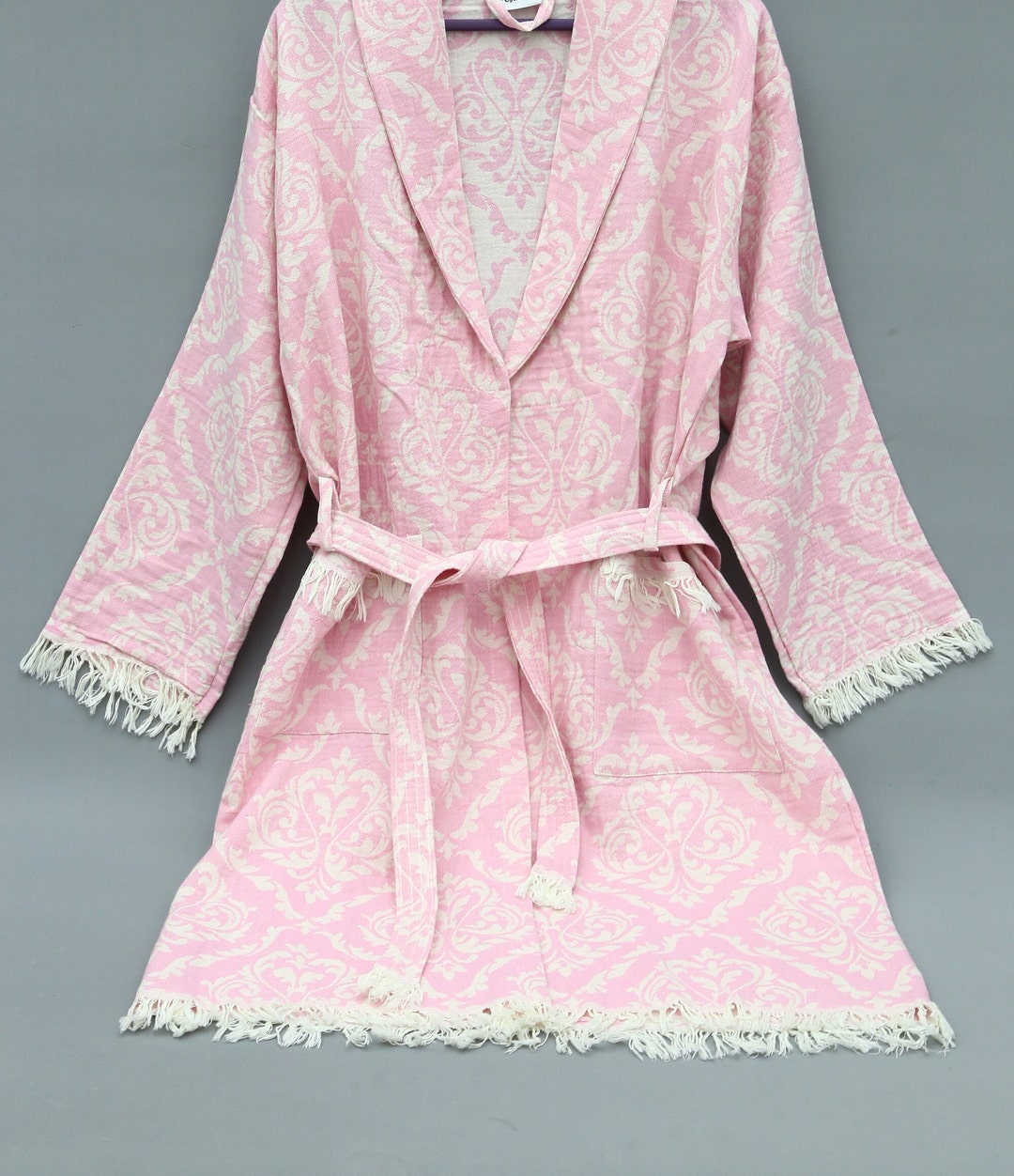 Pink Robe, Organic Cotton Bathrobe, Turkish Bathrobe, Turkish Kimono ...