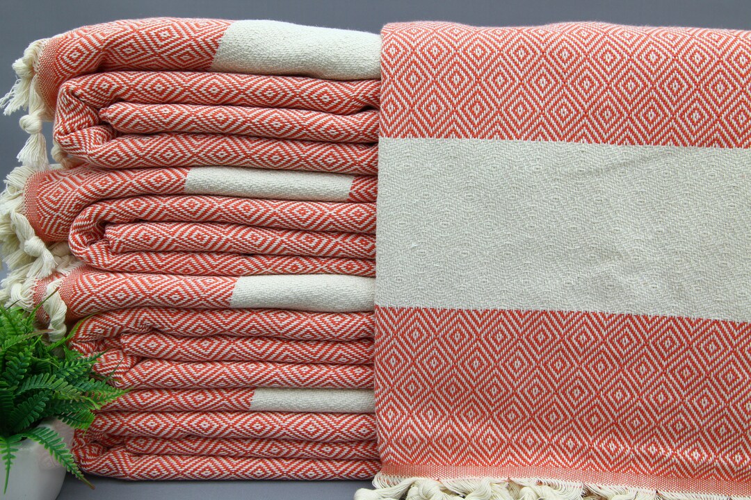 Turkish Blanket-bulk Bed Cover-cozy Bedspread-sofa Cove Blanket-orange ...