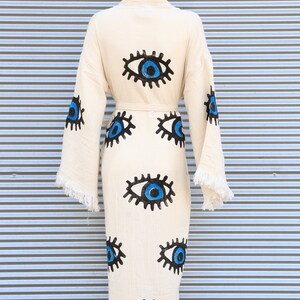 Evil Eye Soft Kimono, Turkish Bathrobe, Turkish Towel Robe, Organic ...
