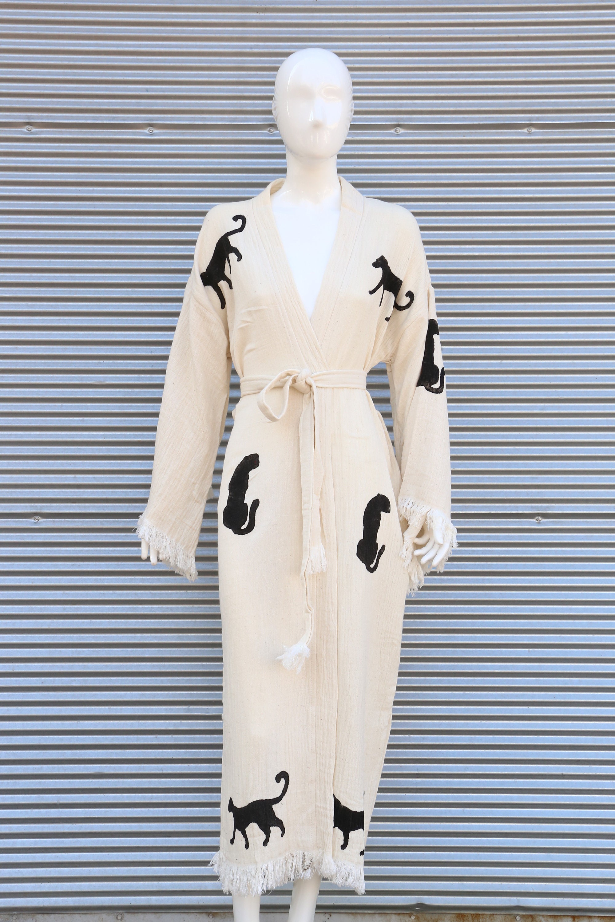 Turkish Bathrobe, Turkish Towel Robe, Organic Housecoat, Tiger Design ...