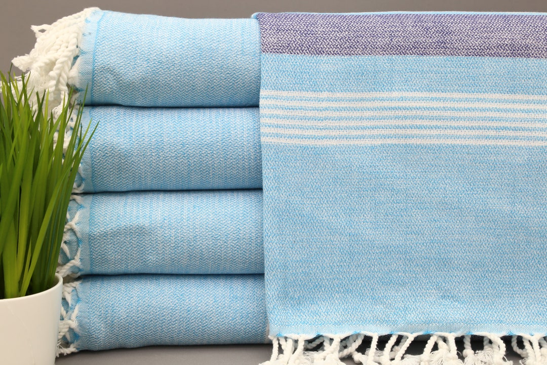 Turkish Towel-turquoise and Sax Blue Towel-beach Towel-bridemaid Towel ...