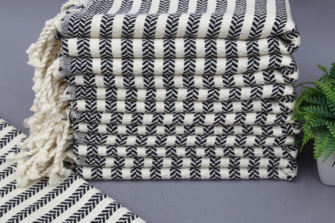 Black Hand Towel-turkish Kitchen Decor-head Towel-kitchen Towel-face ...