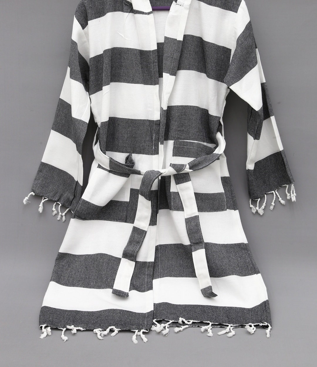 Black and White Robe, Small Size Robe, Luxury Handmade Robe, Beach Wear ...
