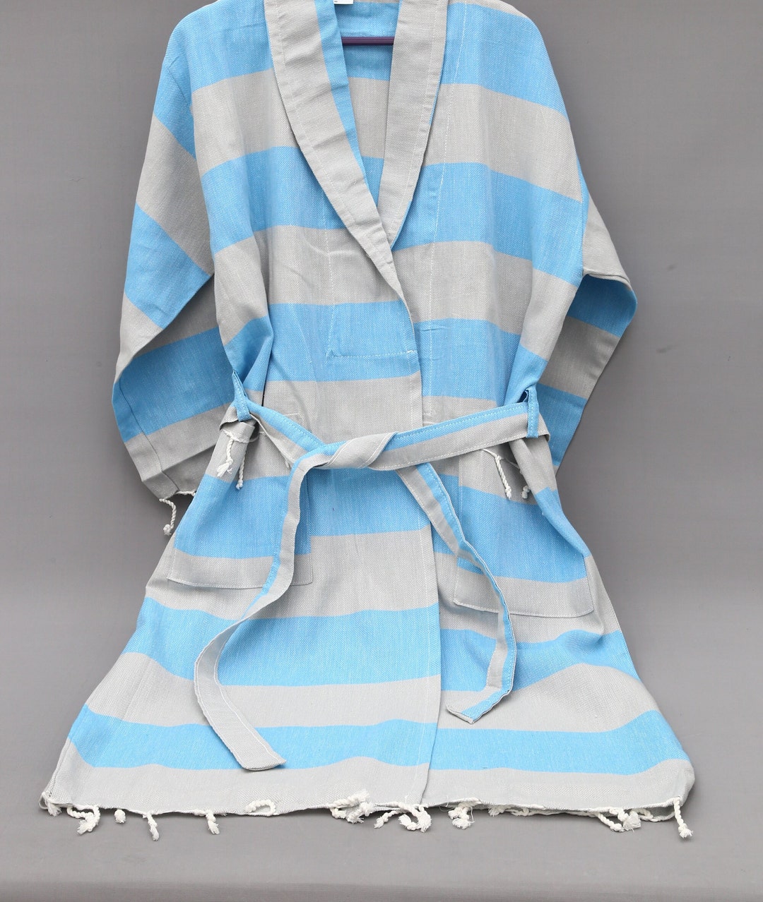 Spa Party Robe, Blue Bathrobe, Wedding Robe, Beach Kimono, Boho Morning ...