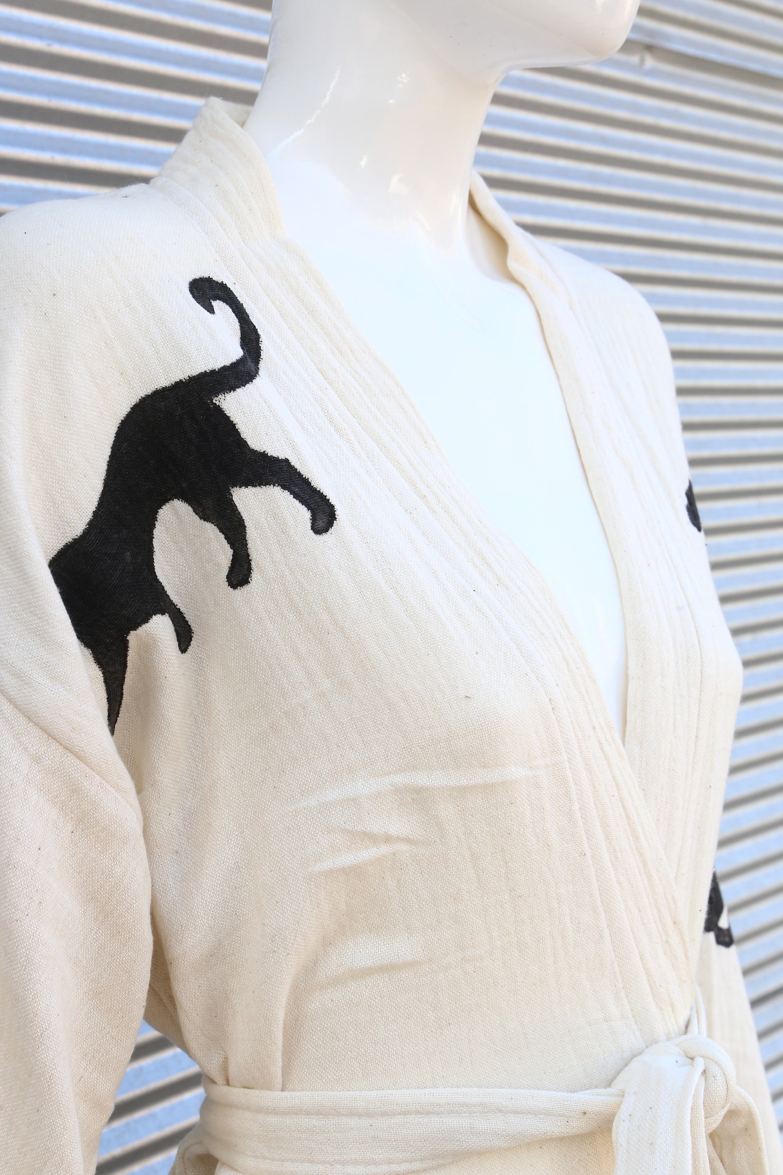 Turkish Bathrobe, Turkish Towel Robe, Organic Housecoat, Tiger Design ...