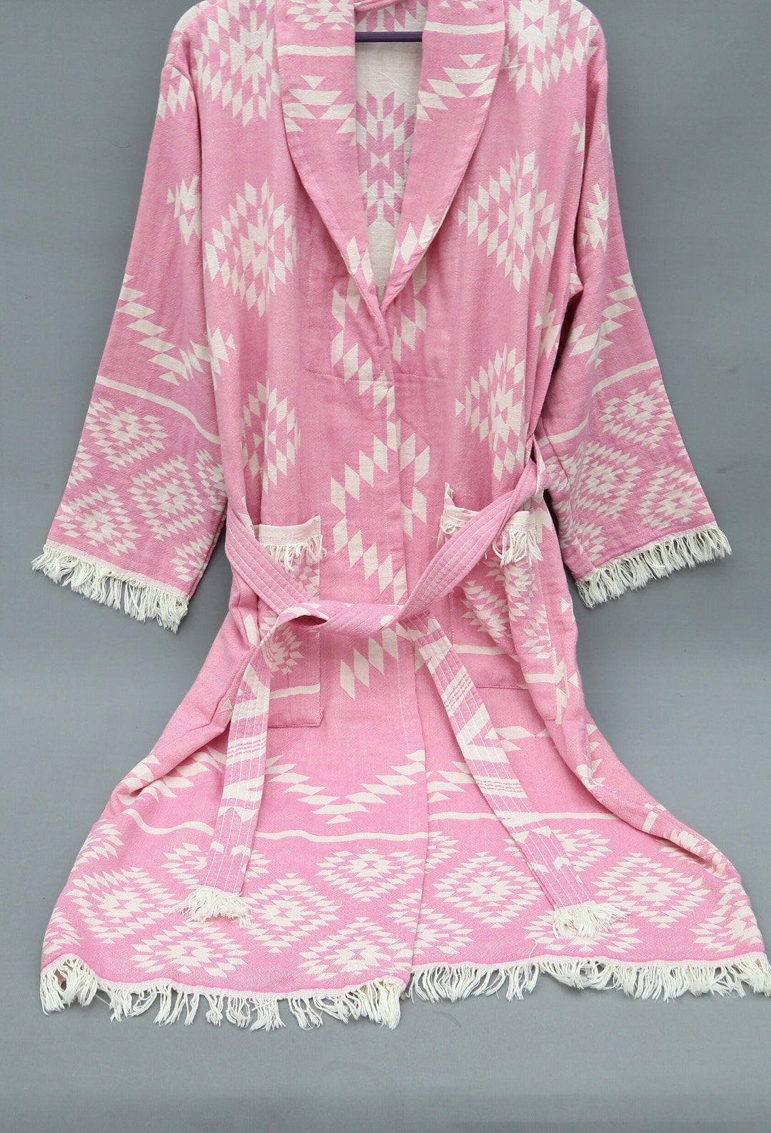 Ethnic Robe, Aztec Design Robe, Beach Kimono, Soft Bathrobe, Girls Trip ...