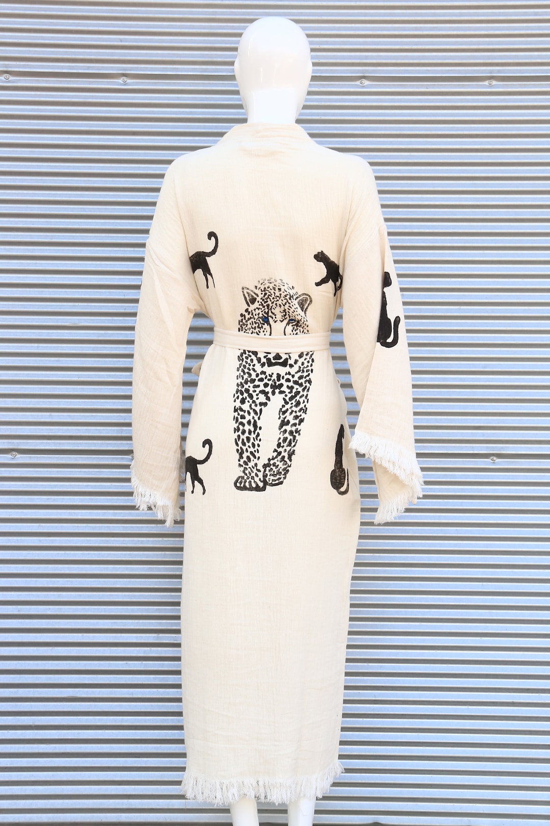 Turkish Bathrobe, Turkish Towel Robe, Organic Housecoat, Tiger Design ...