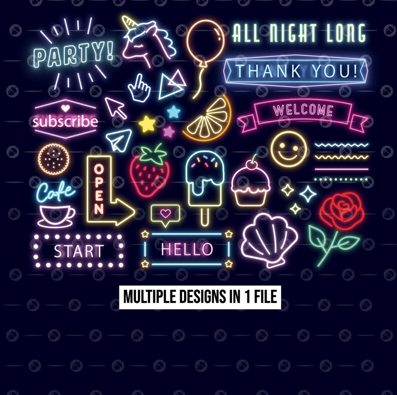 36 Neon Sign Svg Bundle Neon Light Icons Svg Neon Svg | Etsy