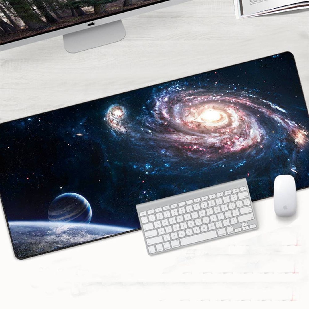 Space Galaxy Planets Large Desk Mat Extended Mouse Pad - Etsy