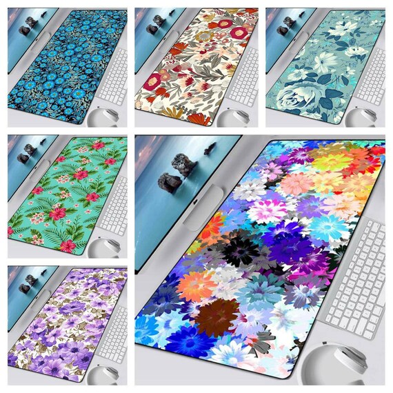 Computer Mouse Pad Desk Decor Desk Mat Flowers Designs - Etsy