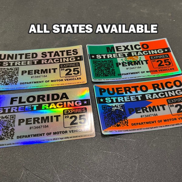 Racing Permit Sticker - Etsy