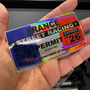 2027 Street Racing Permit Holographic Novelty Vinyl Car Decal All ...
