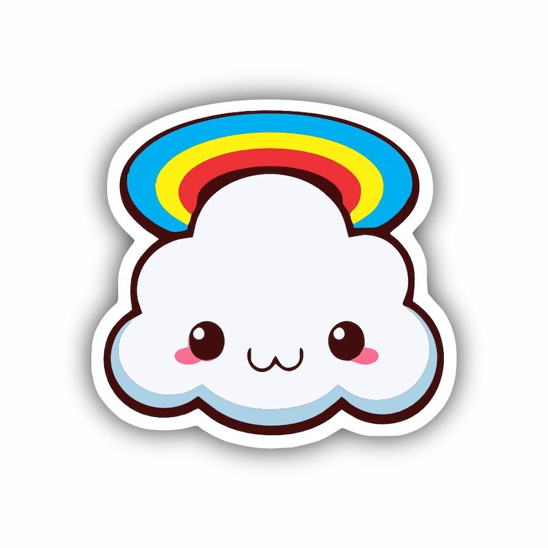 Rainbow Cloud Sticker, Waterproof Vinyl Decal for Laptop, Hard Hat - Etsy
