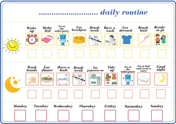 Printable Copy of My Daily Routine Board BLUE - Etsy