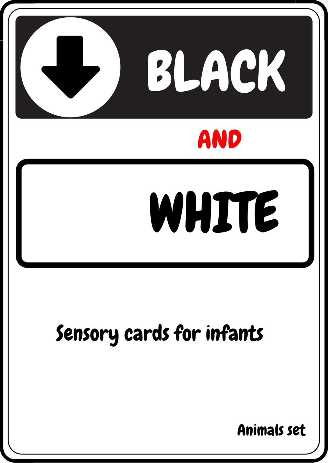 Printable Black and White Sensory Cards, High Contrast Cards ...