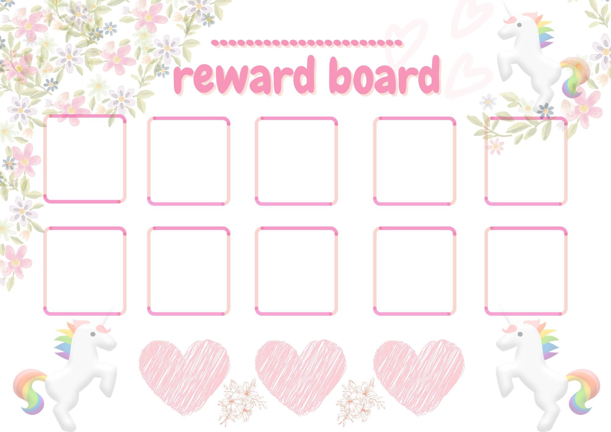Printable Copy of Unicorn Reward Board - Etsy Singapore