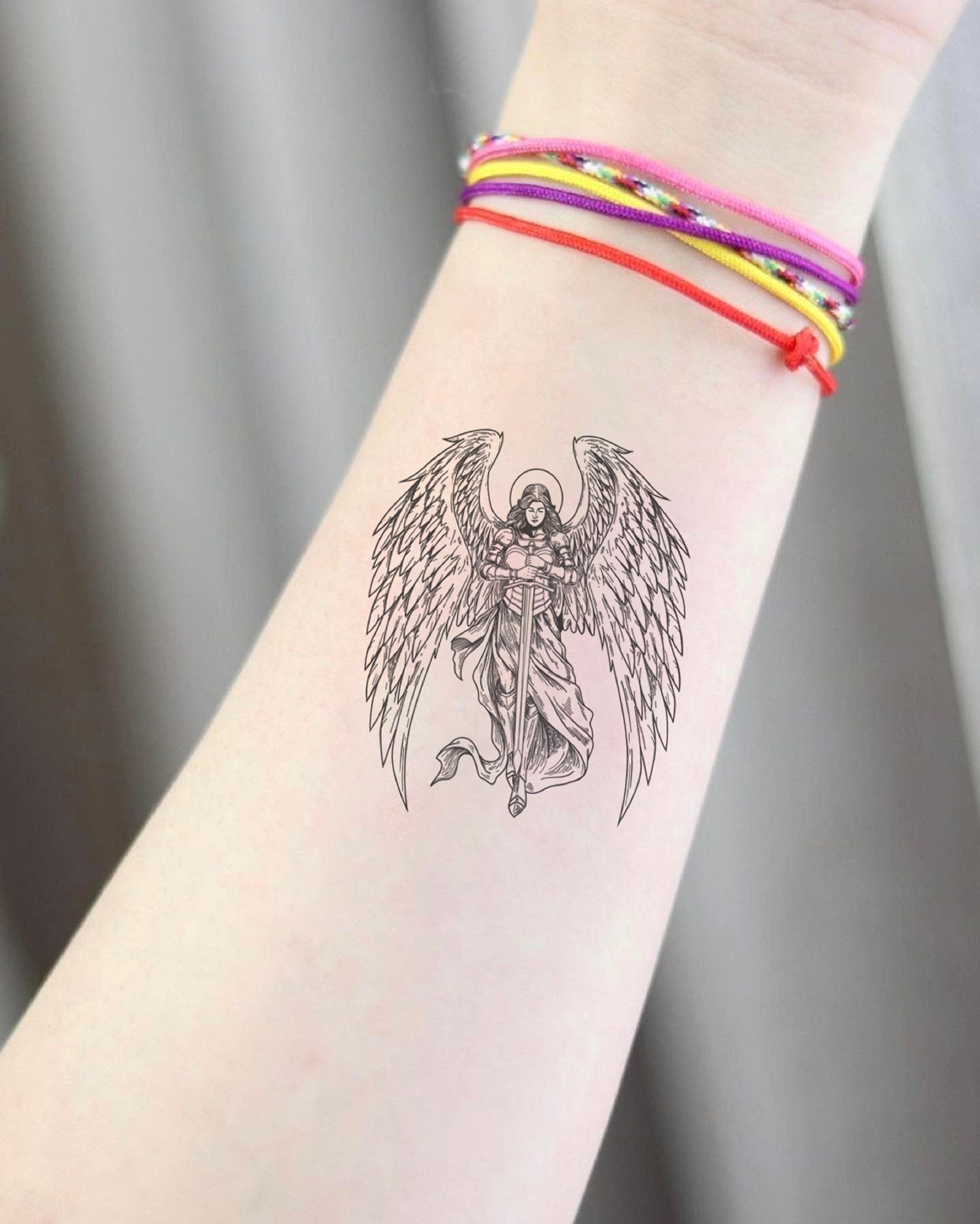 Small Guardian Angel Tattoos On Wrist