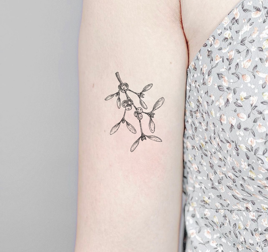 Mistletoe Temporary Tattoo Fake Tattoo Black Tattoo Art - Etsy