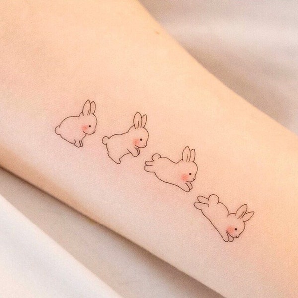 Rabbit Tattoo - Etsy