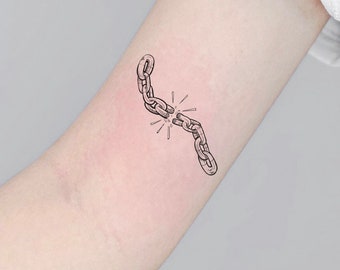 Breaking Chains Temporary Tattoo Sticker set of 2 - Etsy