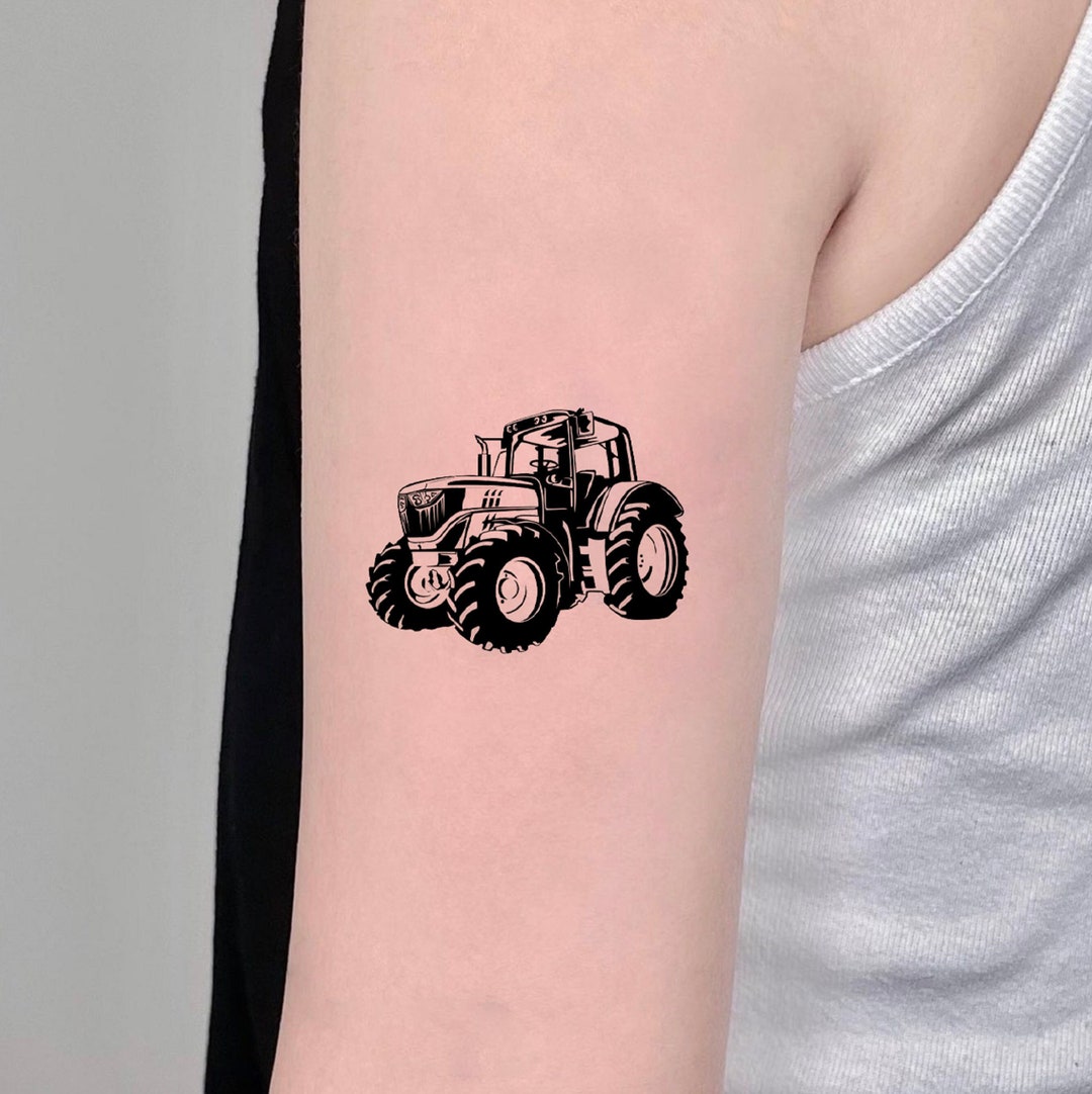 Paquete de 3 tatuajes, tatuaje temporal de tractor, tatuaje falso ...