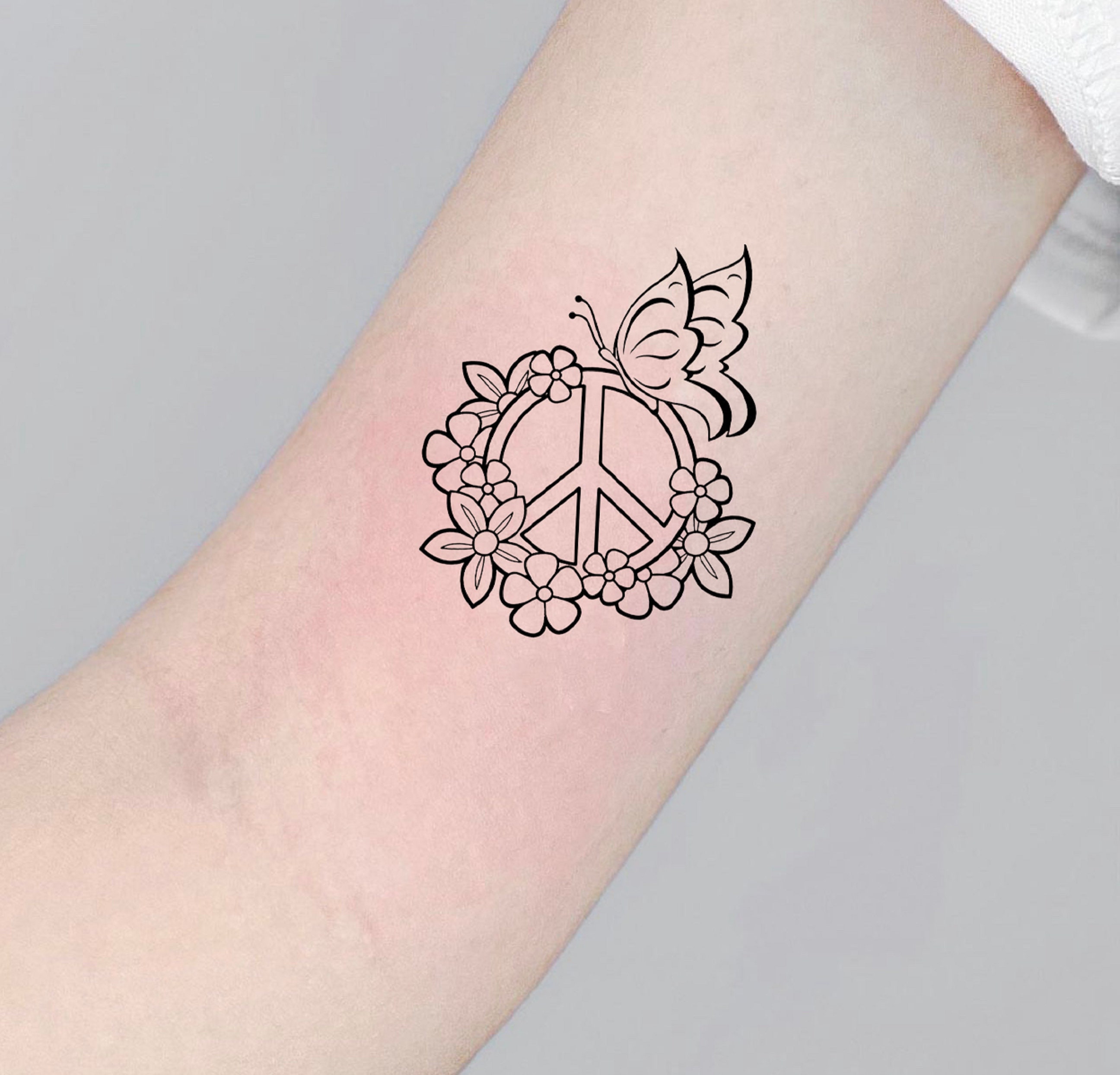 Peace Symbol Tattoo Wrist