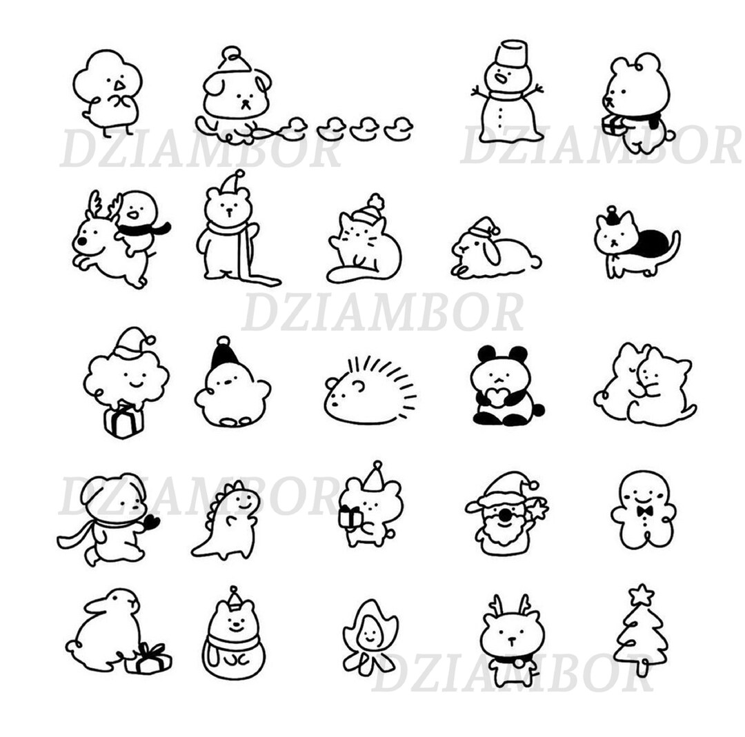 Cute Animal Tattoo Sheet Mini Tattoo Trial Black Tattoo - Etsy