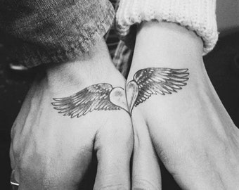 Small Angel Temporary Fake Tattoo Sticker set of 2 - Etsy