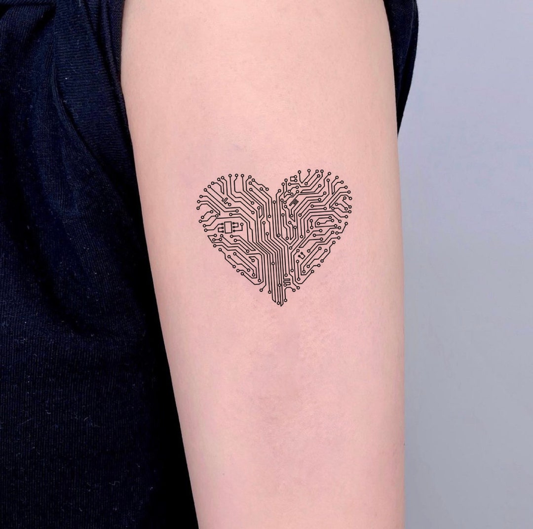 Pack of 3, Circuit Board Temporary Tattoo, Technical Circuit Fake ...