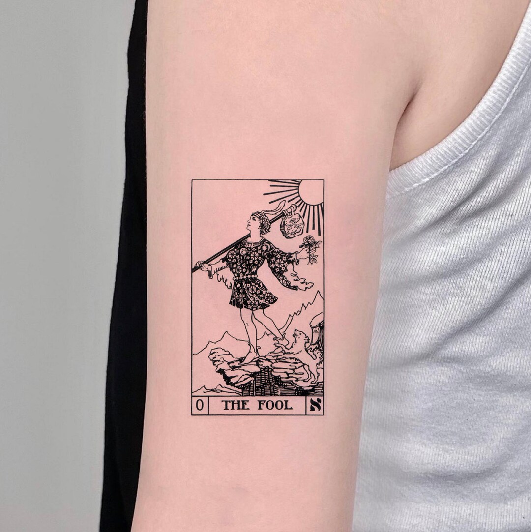Fool Tarot Temporary Tattoo Fake Tattoo Black Tattoo Tiny - Etsy