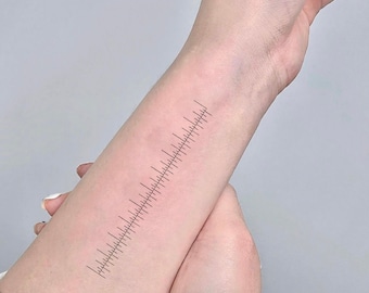 Ruler Temporary Fake Tattoo Sticker set of 2 - Etsy