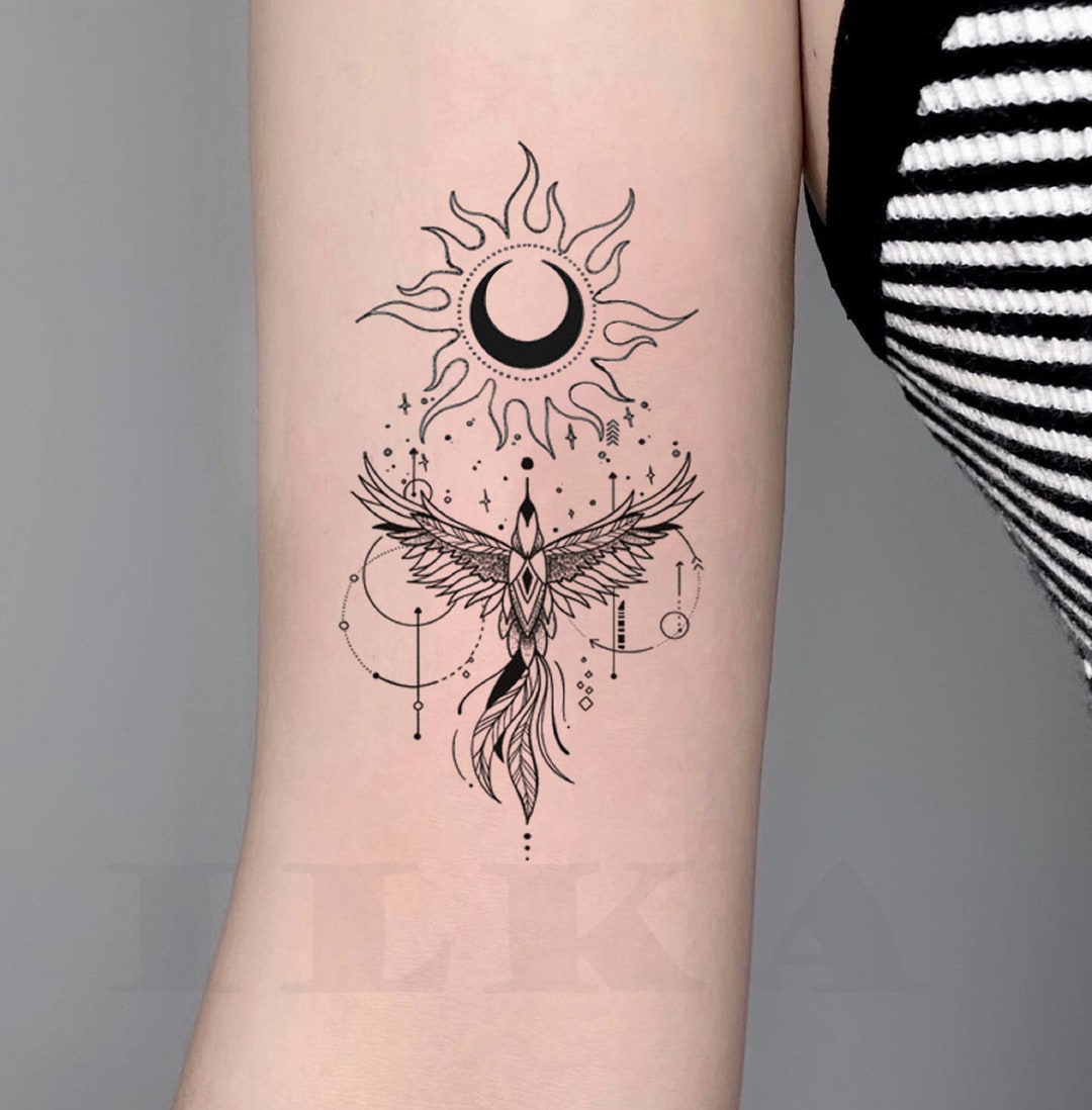 Phoenix Rising Back Tattoos