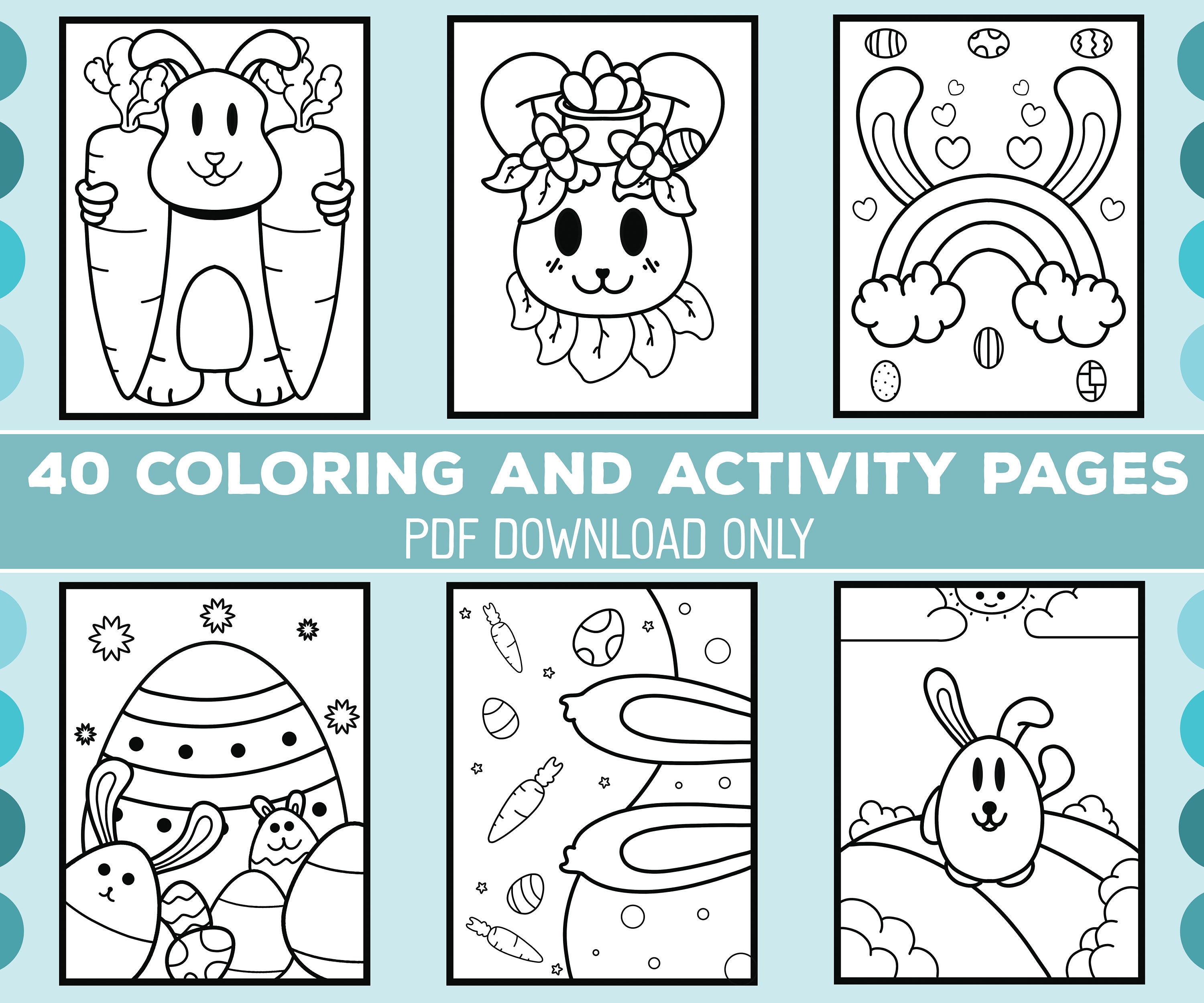 Easter Coloring Pages 40 Printable Easter Coloring and - Etsy