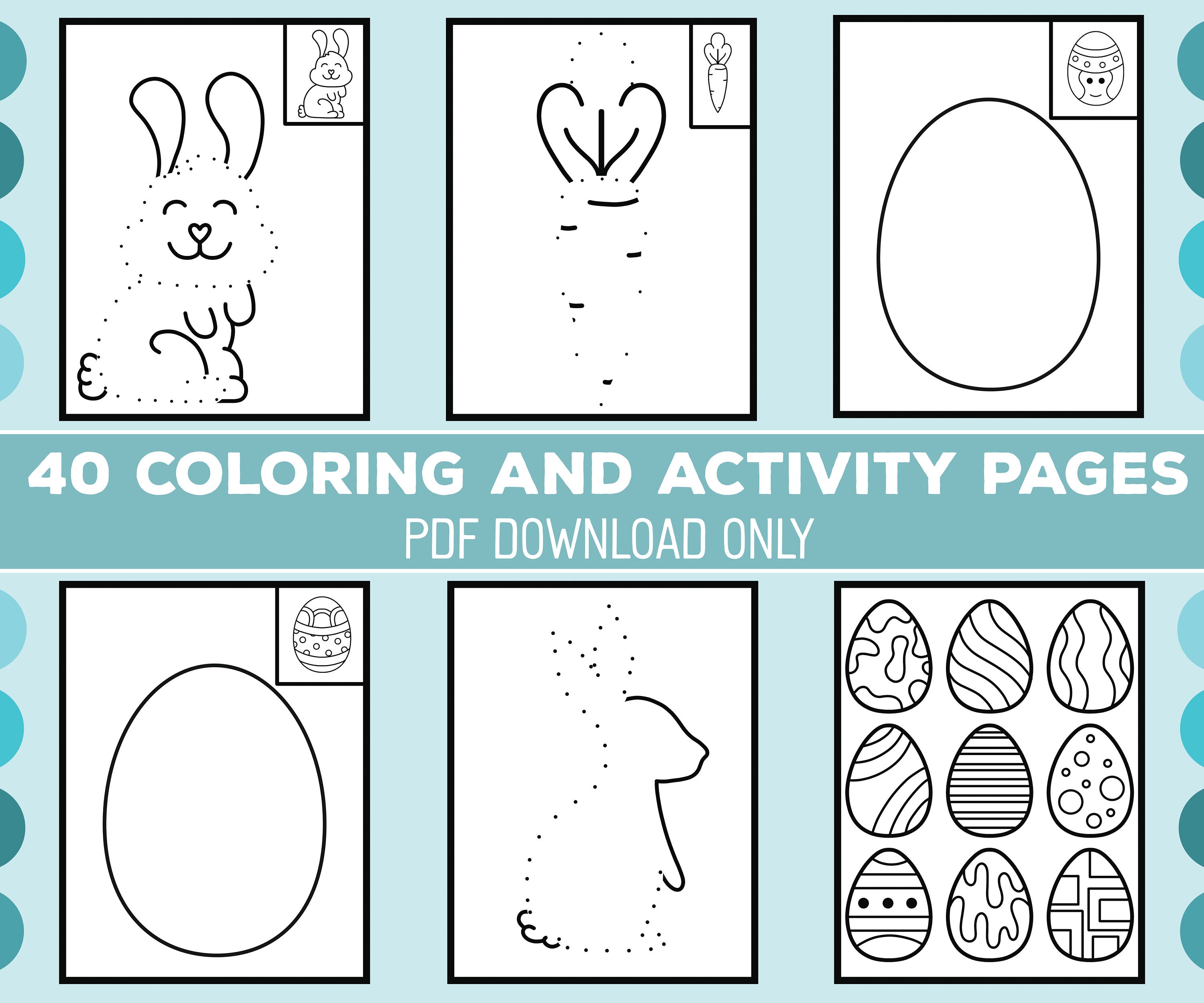 Easter Coloring Pages 40 Printable Easter Coloring and - Etsy