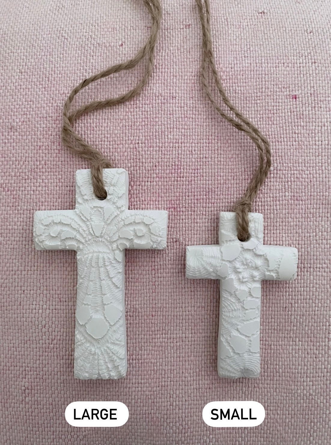 Textured Large Clay Cross Crucifix Hanging Ornament Bomboniere Gift ...