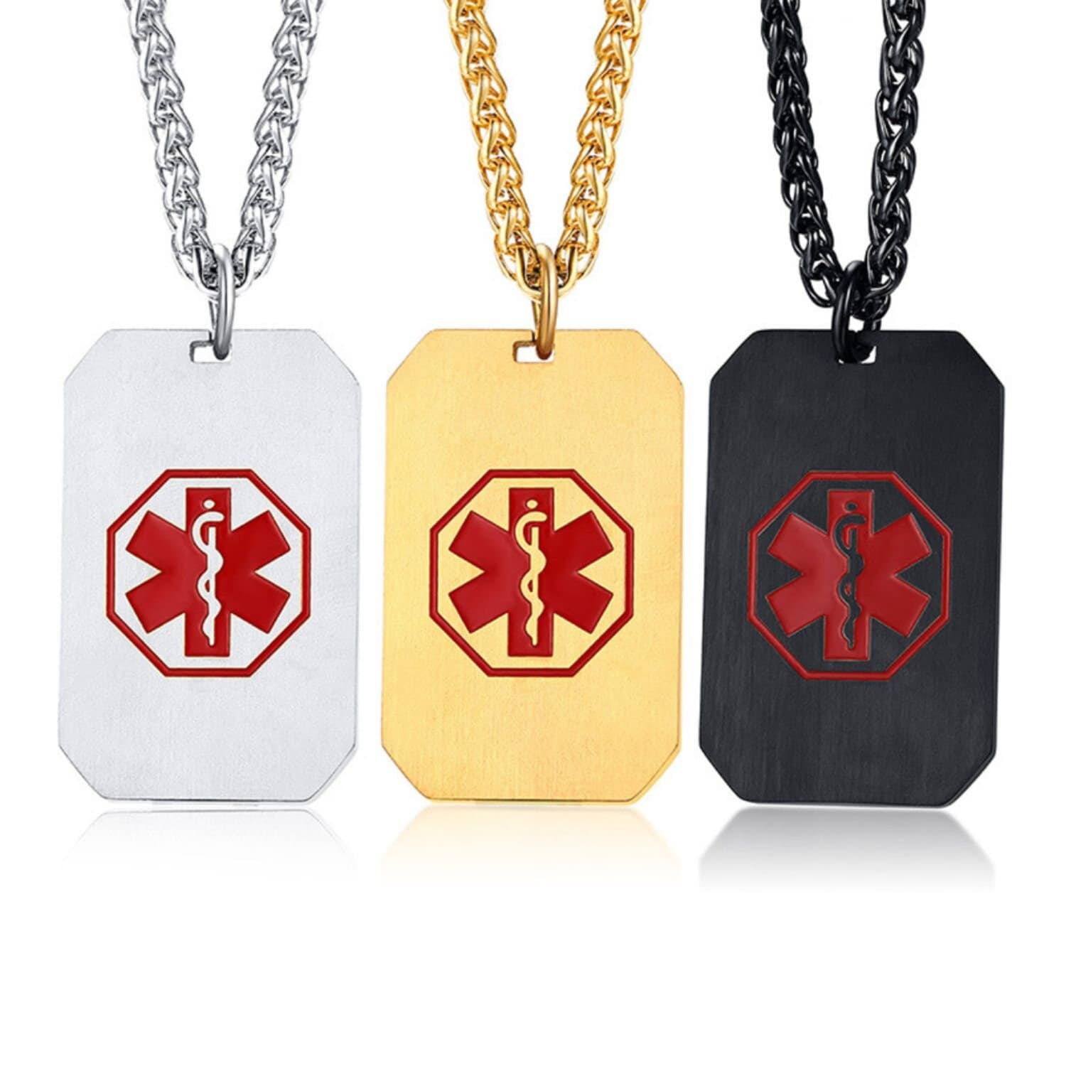 Personalized Stainless Steel Quality Medical ID Necklace - Free ...