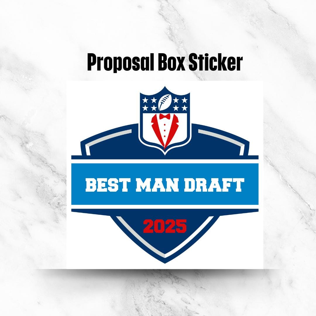 Football Themed Groomsman Proposal Sticker, Best Man, Proposal Box ...
