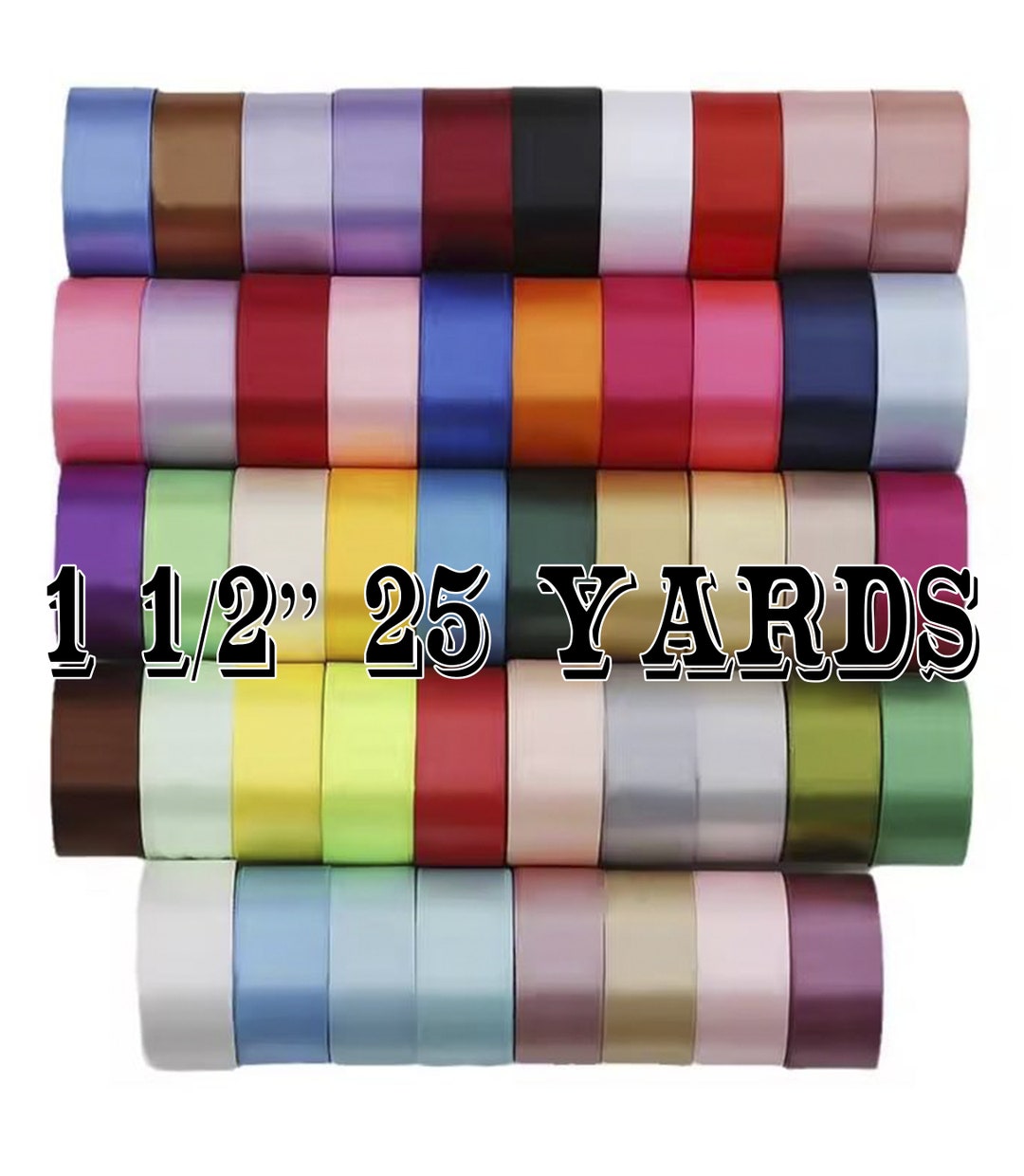 1.5 Inch 3.8cm Width 25 Yards Satin Ribbon Roll Polyester - Etsy