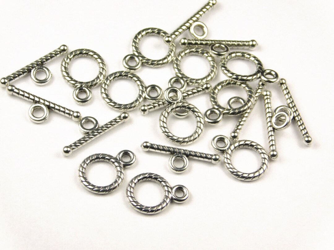 10 Sets - 12x9x2mm Tiny Antique Silver Toggle Clasps - Toggles - Clasps ...