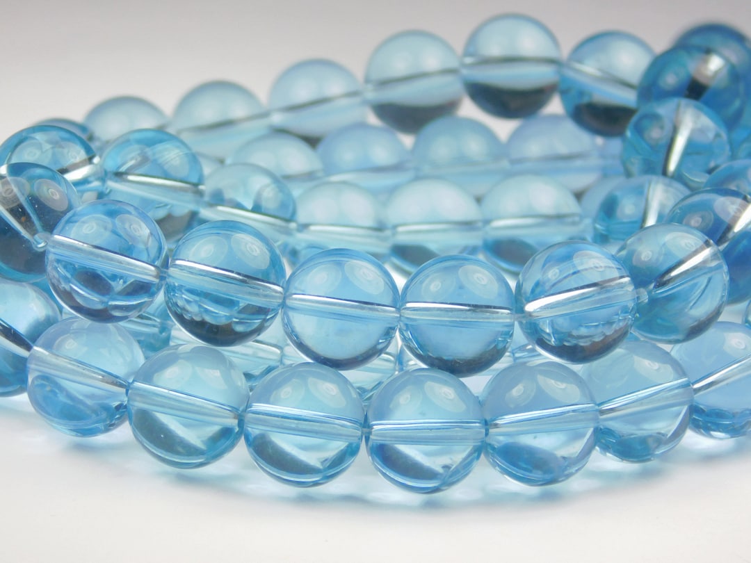 12 Inch Strand 12mm Round Transparent Cornflower Blue Glass - Etsy