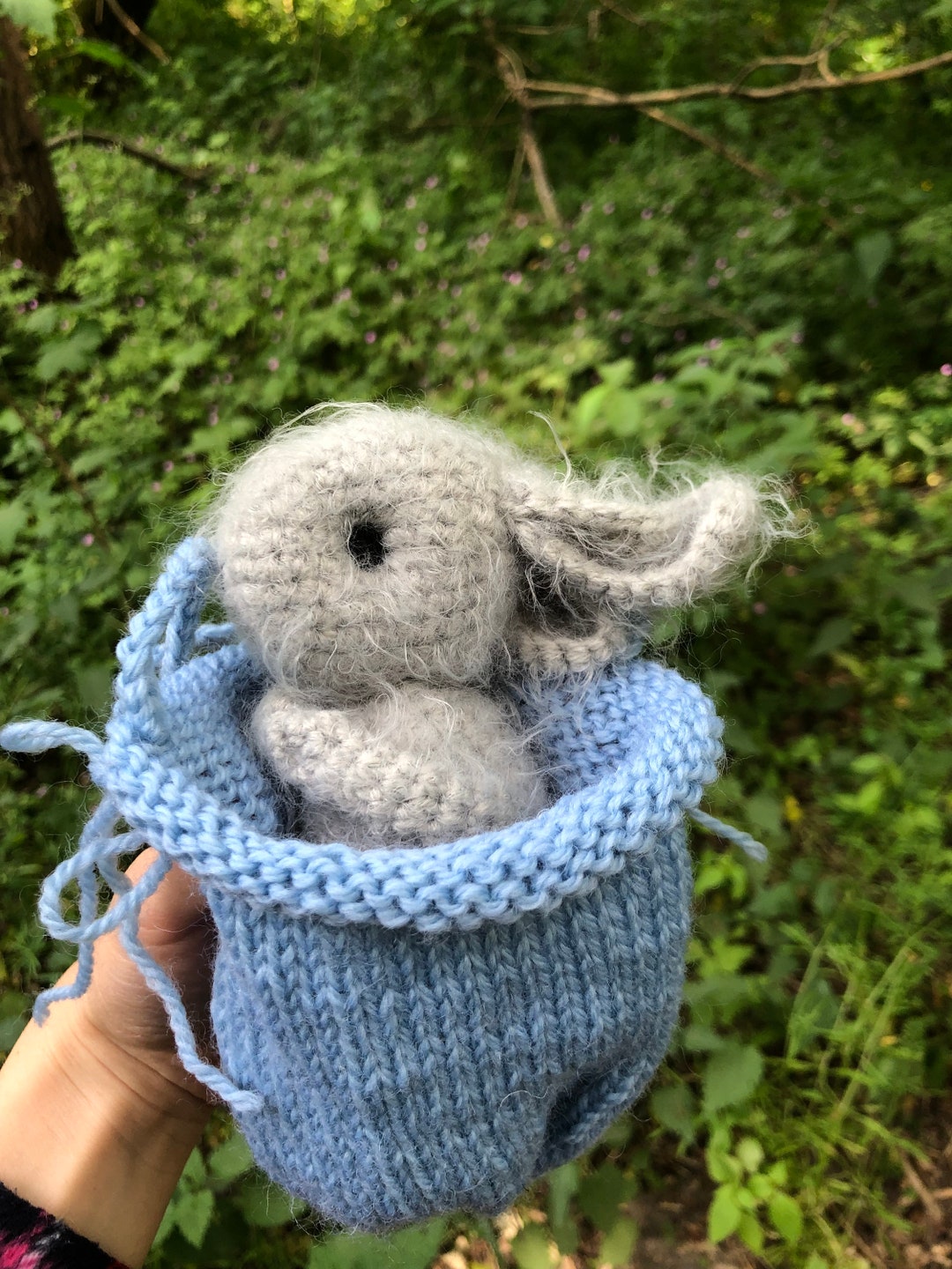 Fluffy Bunny Toy. Bunny in the Bag. Bunny Crochet. Hand Made - Etsy
