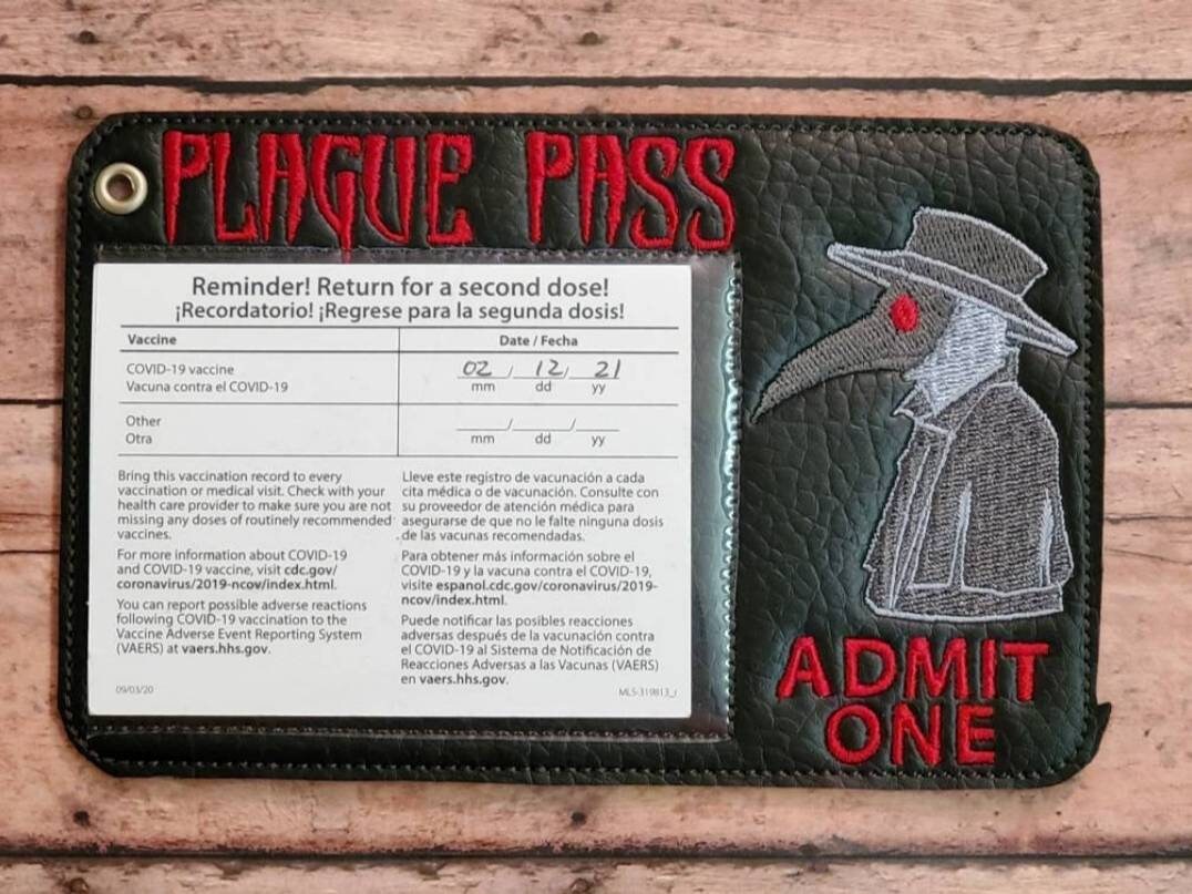 Grey Plague Pass COVID Vaccine Card Holder - Etsy
