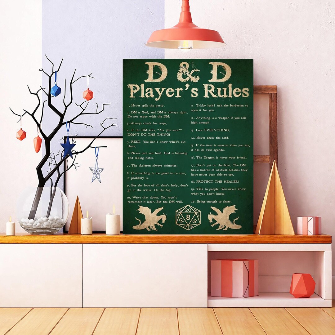 Dnd Player Rules Poster Poster, DND Monster Poster, DND Knowledge Wall ...