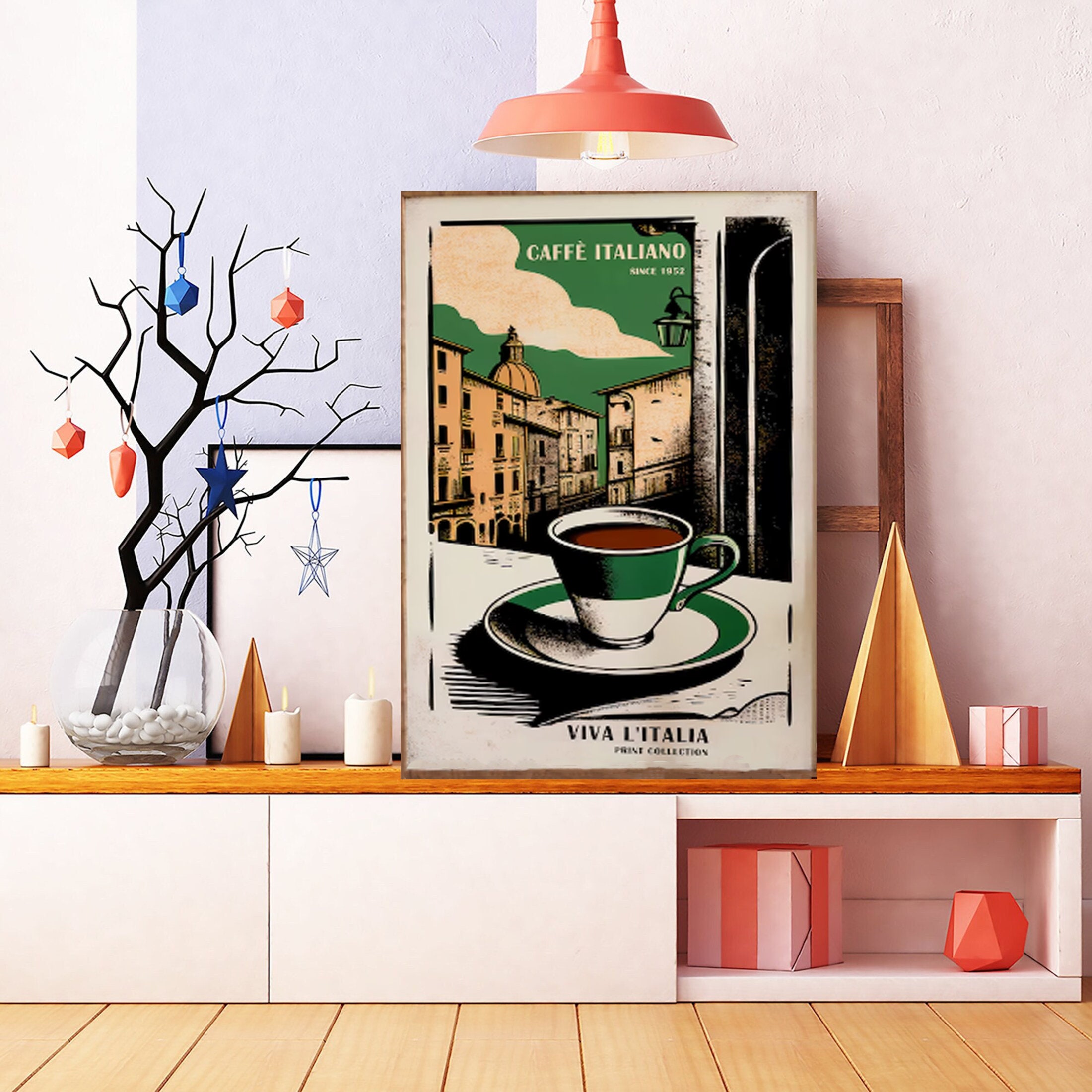 Unframed Italian Coffee Retro Poster, Italian Espresso Print, Kitchen ...