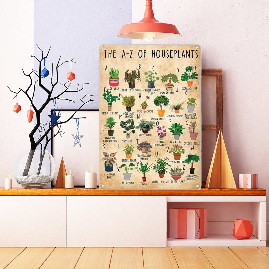 The A to Z of Houseplants Poster, Vintage Houseplants Knowledge Poster ...