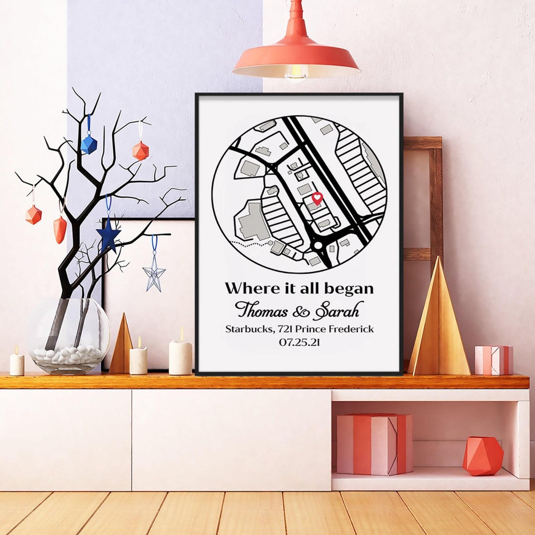 Personalized Map Print Locations Poster, Where It All Began Custom ...