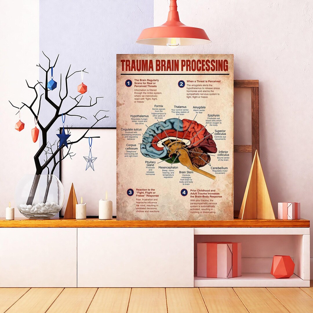 Unframed Trauma Brain Processing Knowledge Poster, Human Brain Poster ...