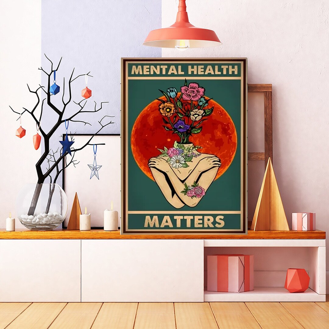Mental Health Matters Poster, Be Kind to Your Mind Vintage Poster ...