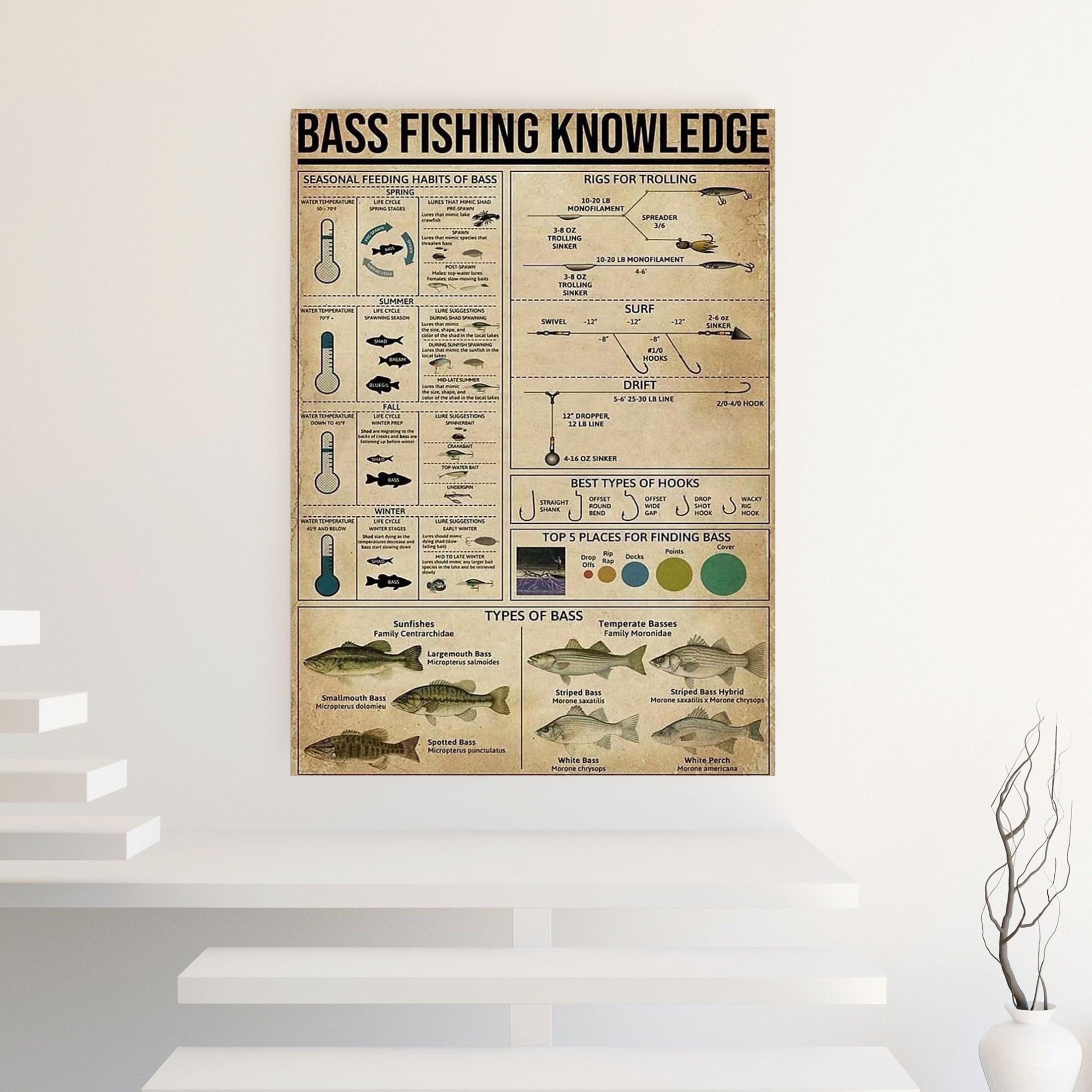 Unframed Basss Fishing Knowledge Poster, Fishing Knowledge Poster ...